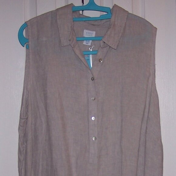 Sigrid Olsen | Dresses | Sigrid Olson Sleeveless Linen Dress 2x | Poshmark